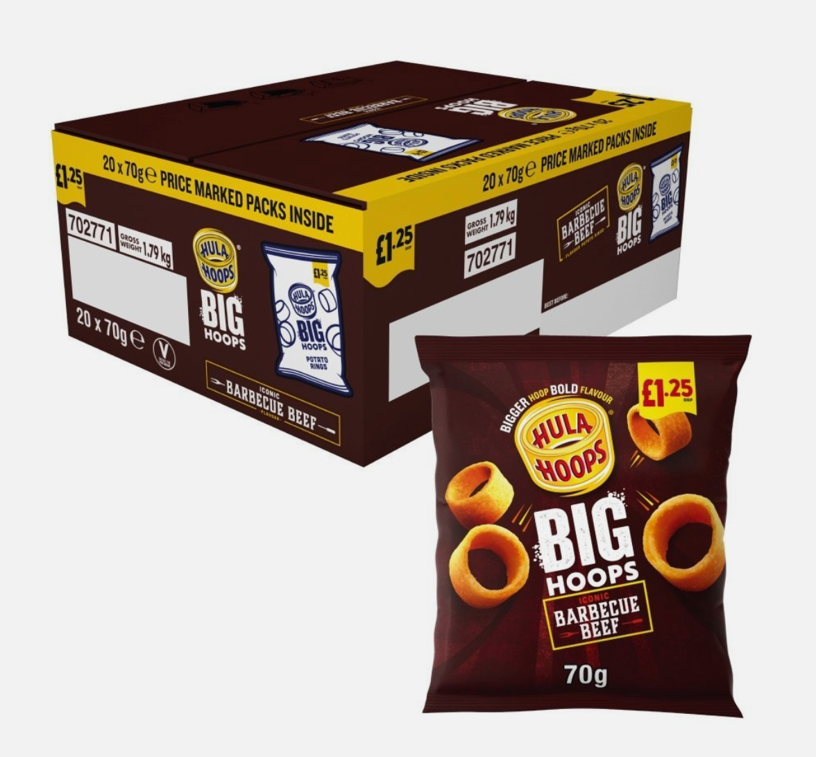 Hula Hoop Big Hoops Barbecue Beef New Box 36 x 45g box – UK FOODS DOWN ...