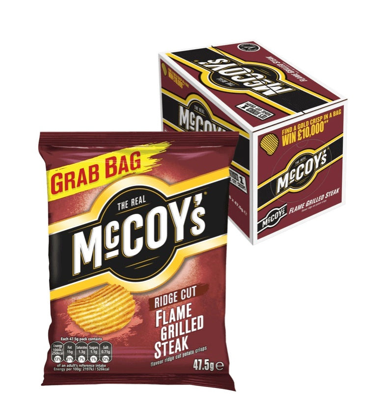 The Real McCoys Flame Grilled Steak Crisps 36 pack box – UK FOODS DOWN ...