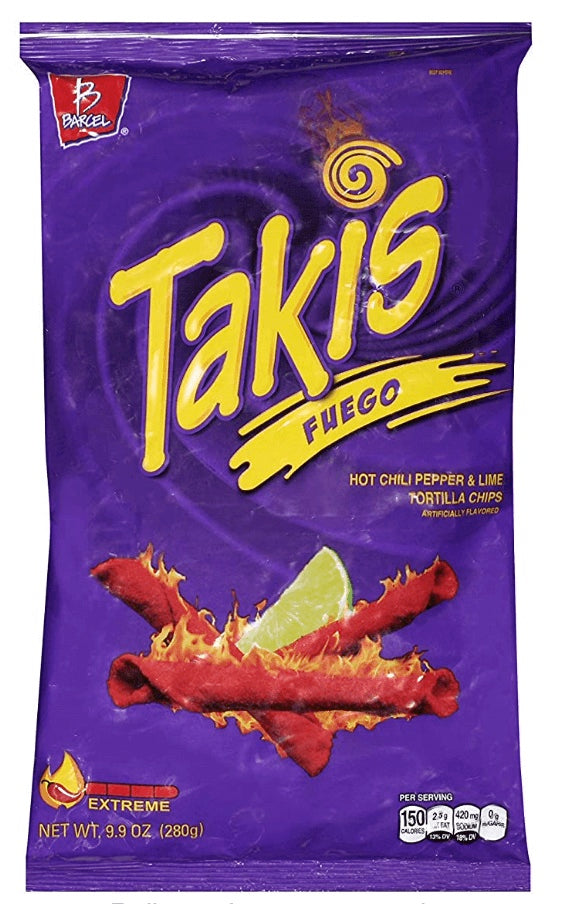 Takis Fuego Hot Chili Pepper & Lime Tortilla Chips – UK FOODS DOWN UNDER