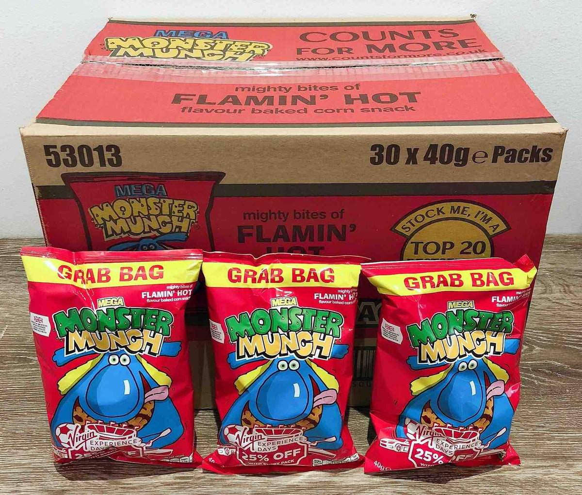 Monster Munch Flaming Hot Flavour 35 pack Box – UK FOODS DOWN UNDER